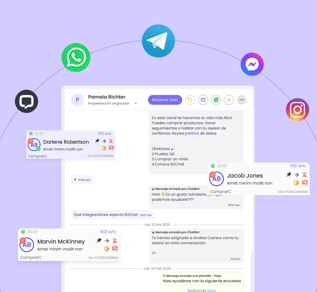 Inbox de chats - B2Chat