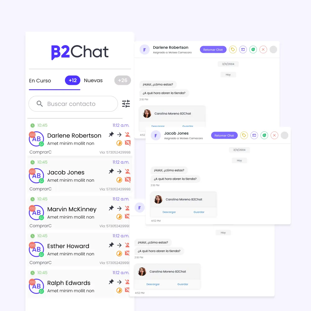 Inbox de chats - B2Chat