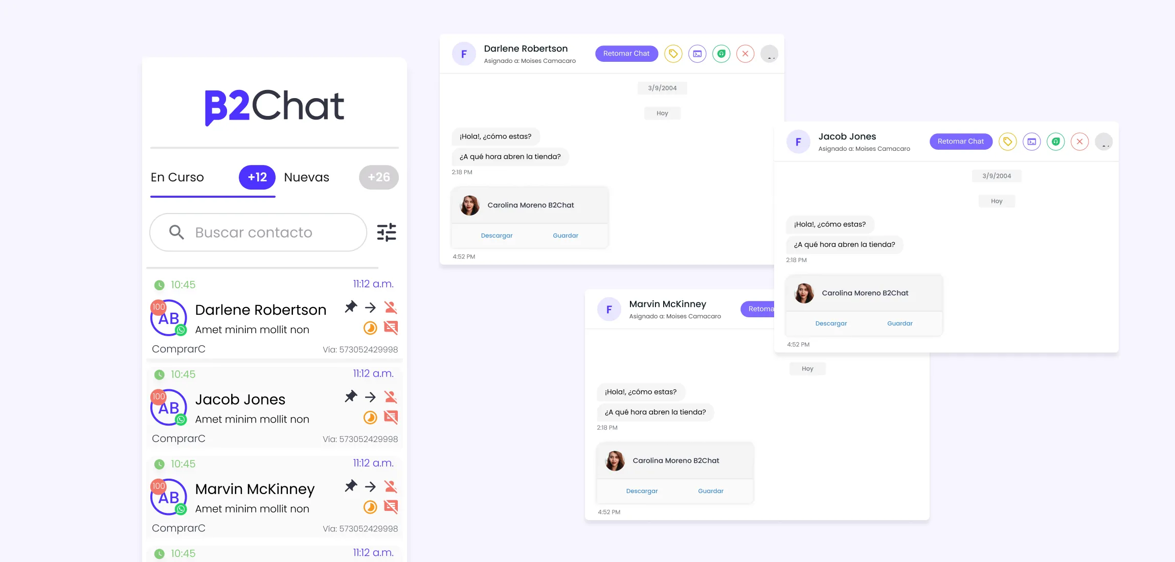 Inbox de chats - B2Chat